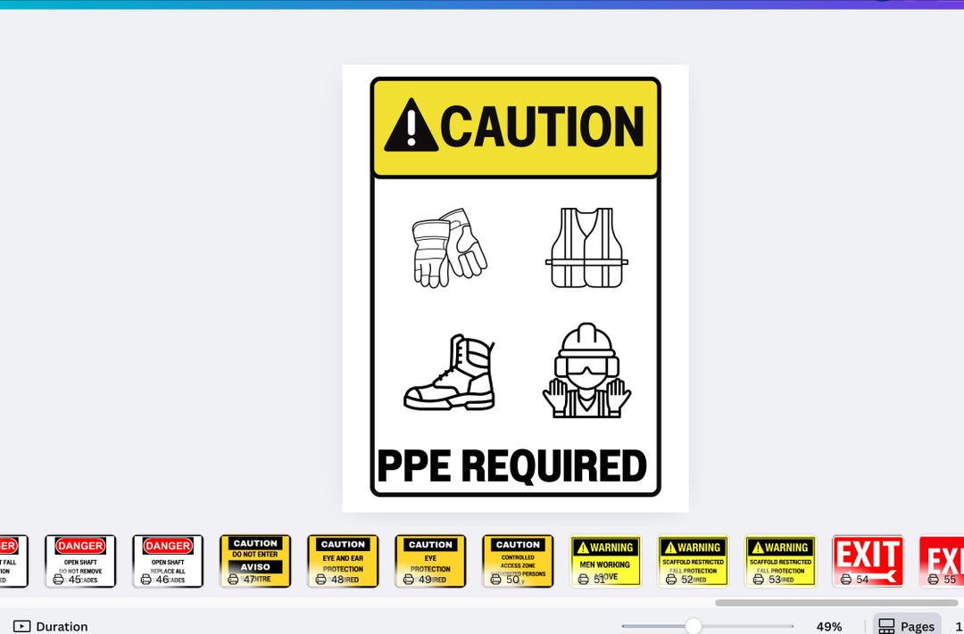 Printable Safety Sign Templates | Editable Canva Signs for Workplace ...