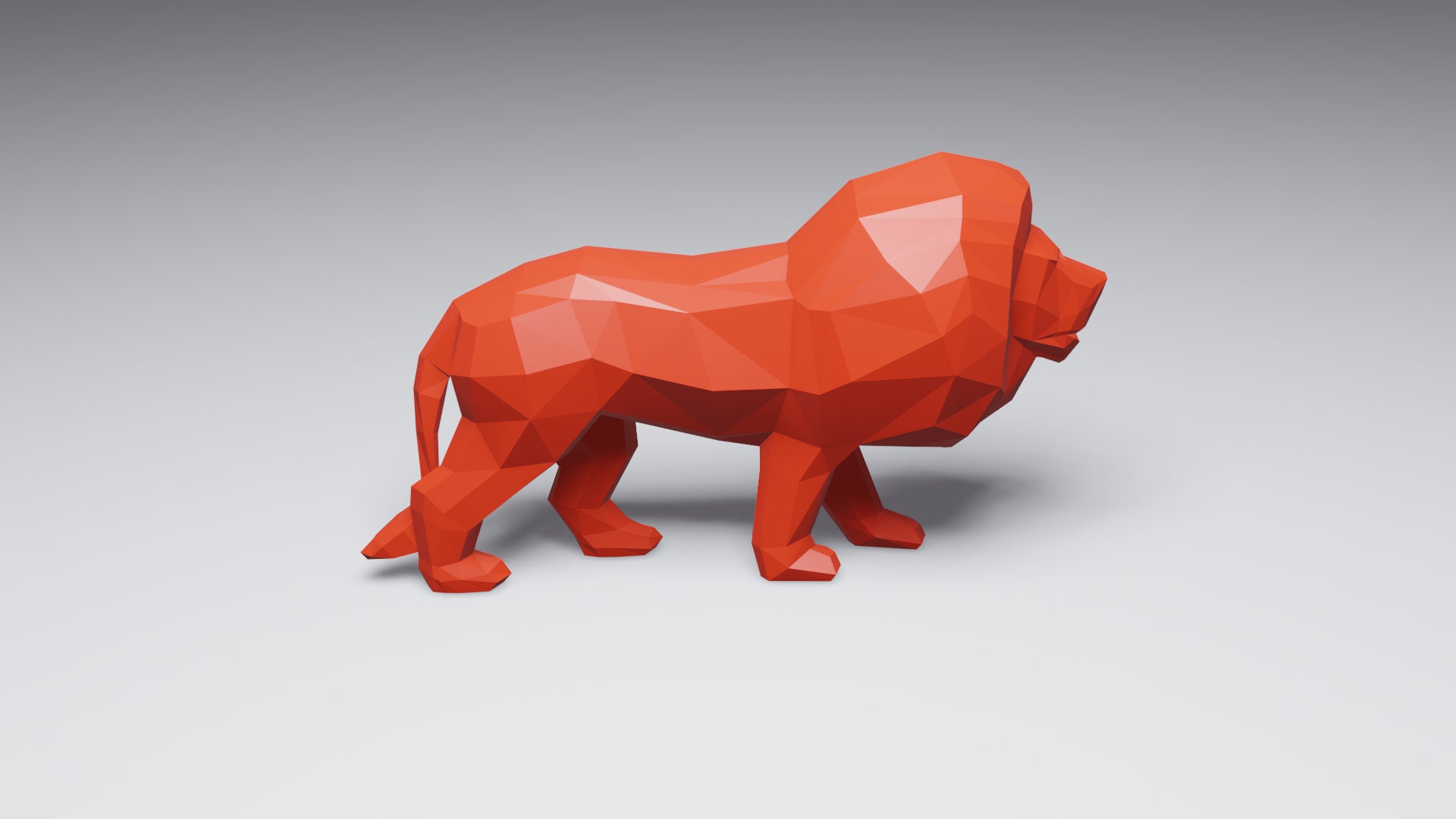 Low Poly Lion - 3D Print STL File - Etsy