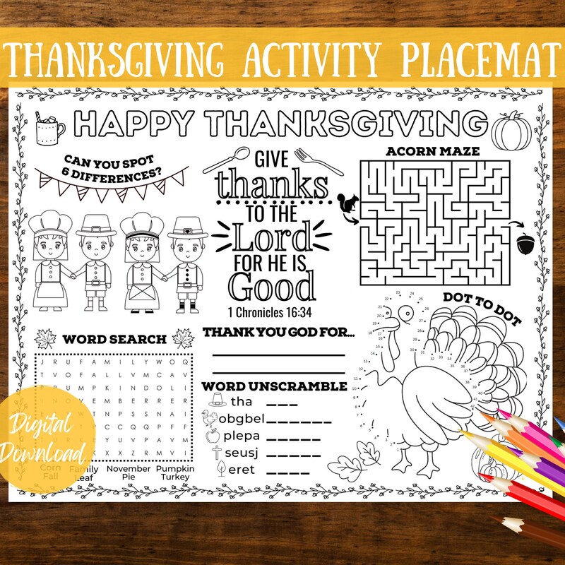 Thanksgiving Placemat - Etsy