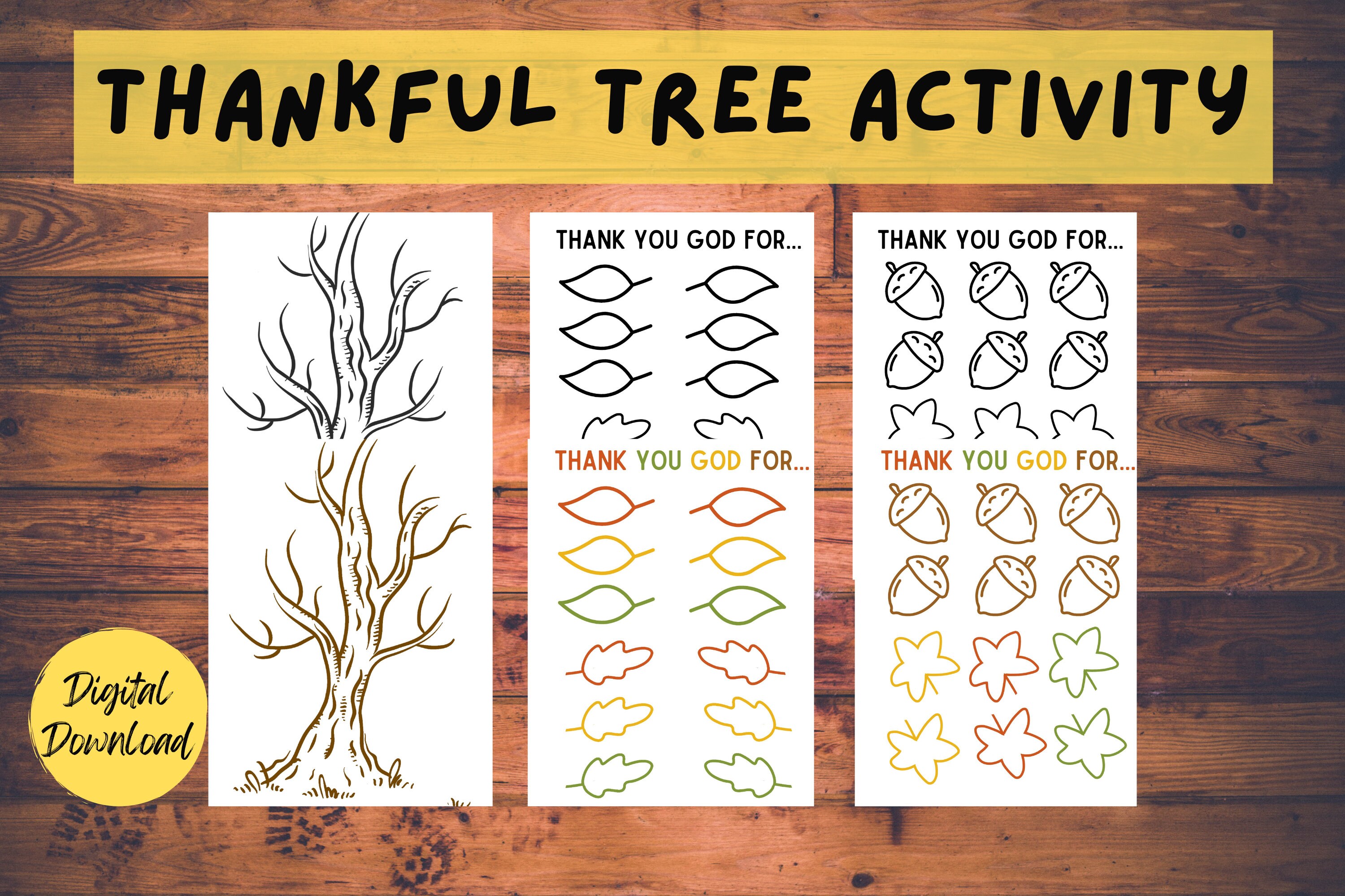 Thankful Tree Christian Activity Sunday School Crafts Thanksgiving ...