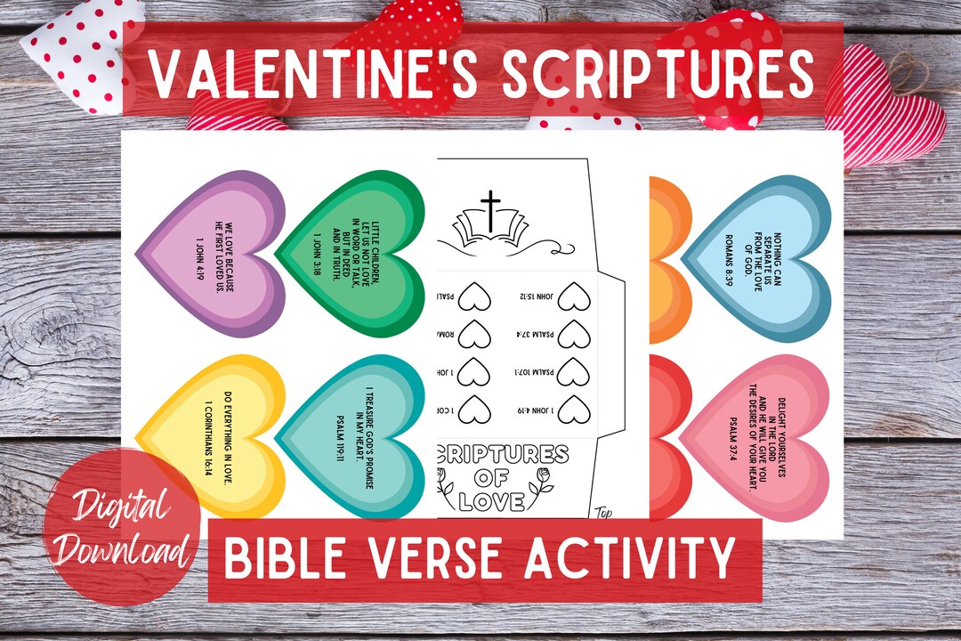 Valentine's Scripture Activity | Scripture Cards | Christian Printable ...