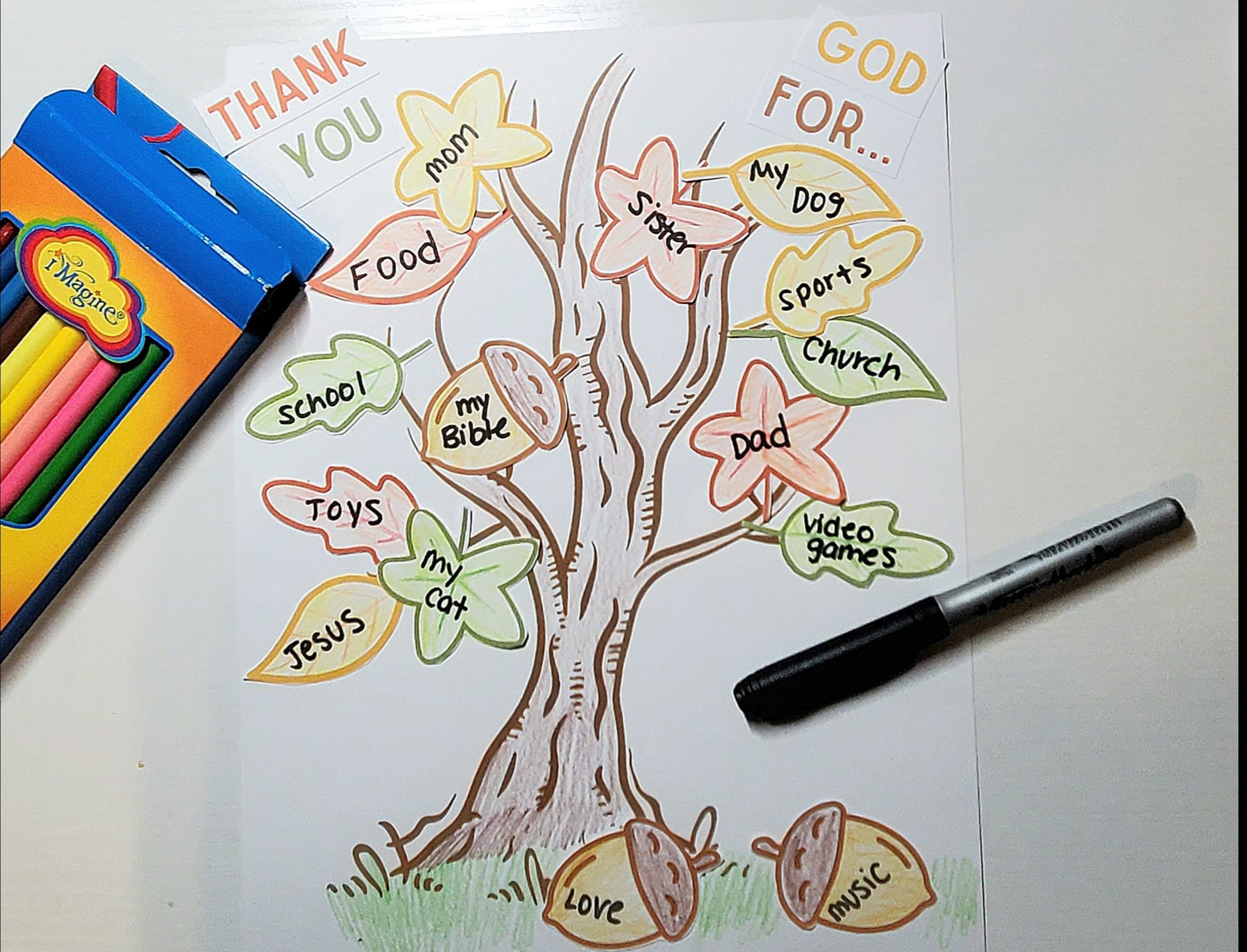 Thankful Tree Christian Activity Sunday School Crafts Thanksgiving ...