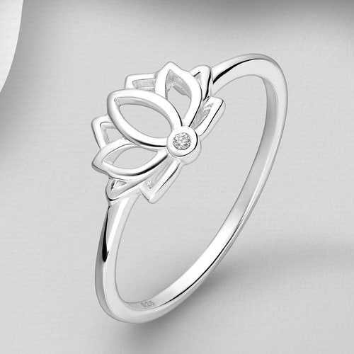 Natural Blue Topaz Lotus Ring-handmade Silver Ring-925 - Etsy
