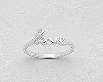 Love Ring Sterling Silver Script Love Ring Scripture Ring - Etsy