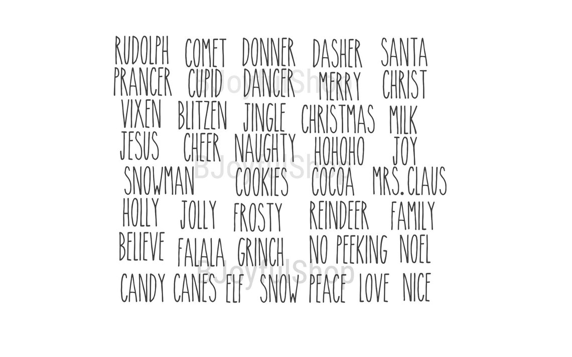 Christmas Words- Rae Dunn Inspired - Etsy