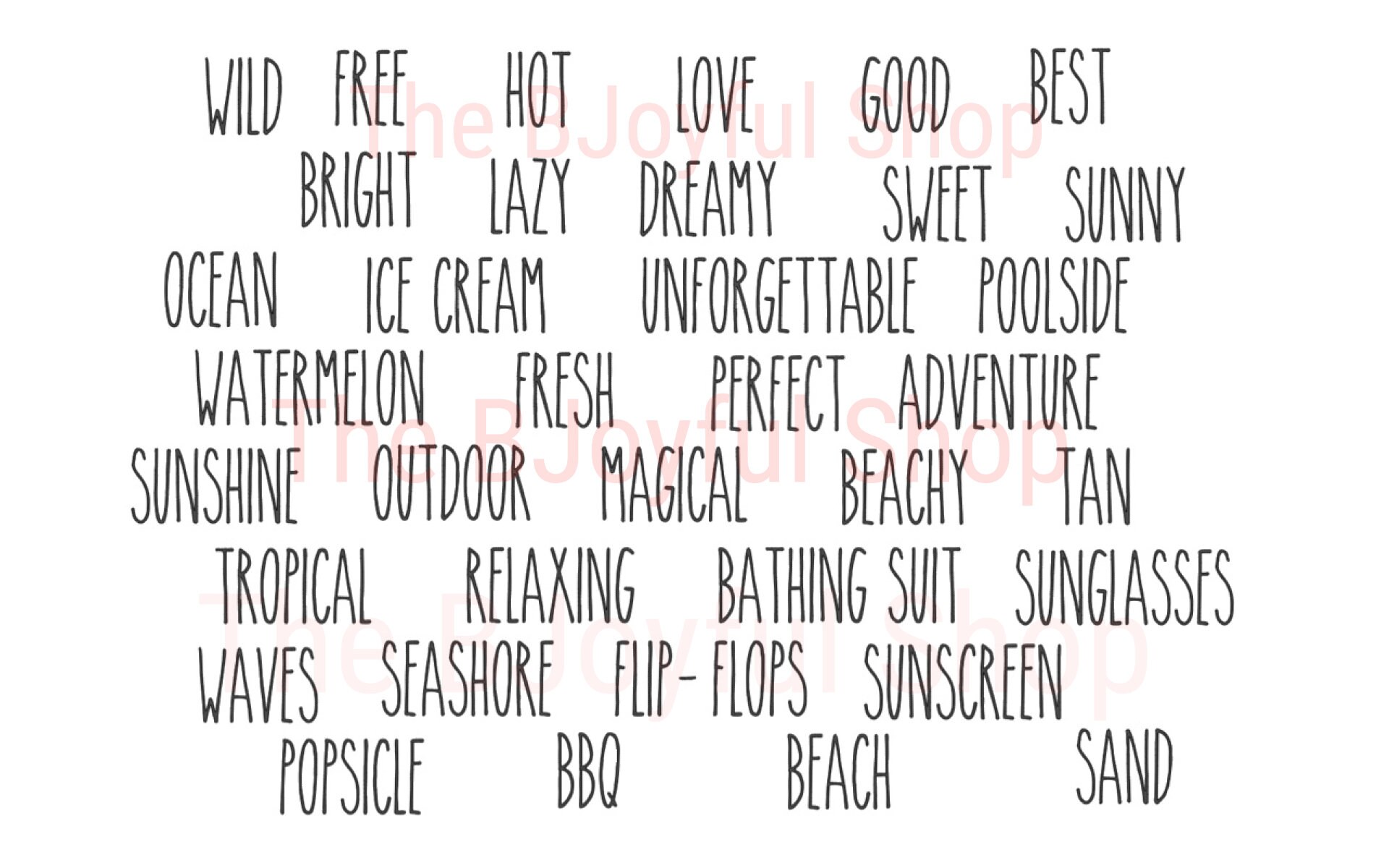 Summer Words- Rae Dunn Inspired - Etsy