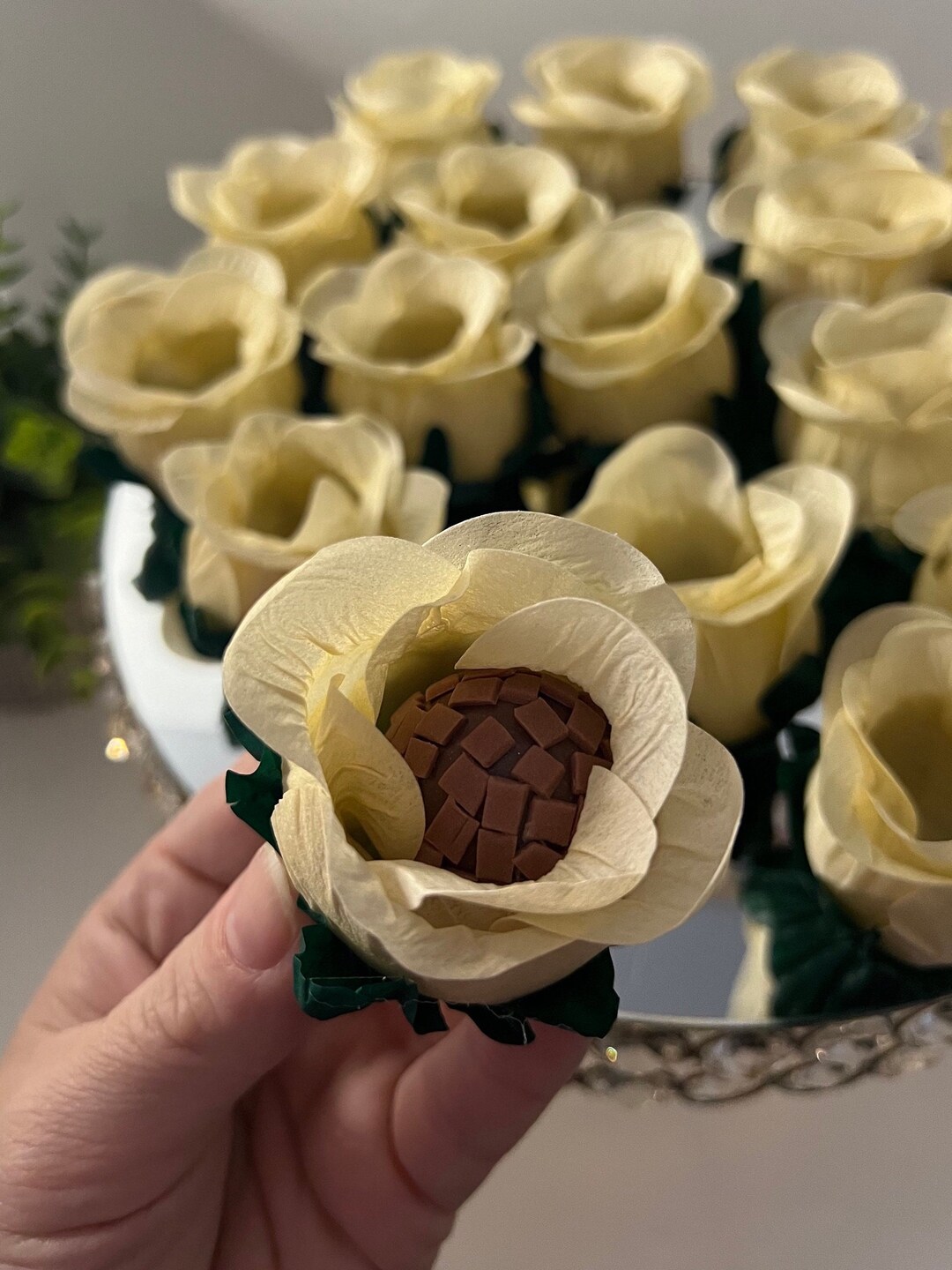 30 Units /creme Rose Wrappers Fabric Truffles Bonbons and - Etsy