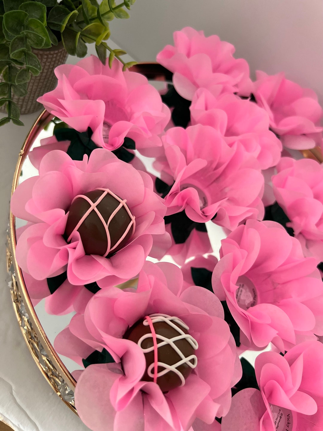 40 Units/rosa Claro Wrappers/ to Holding Chocolates, Truffles, Bonbons ...