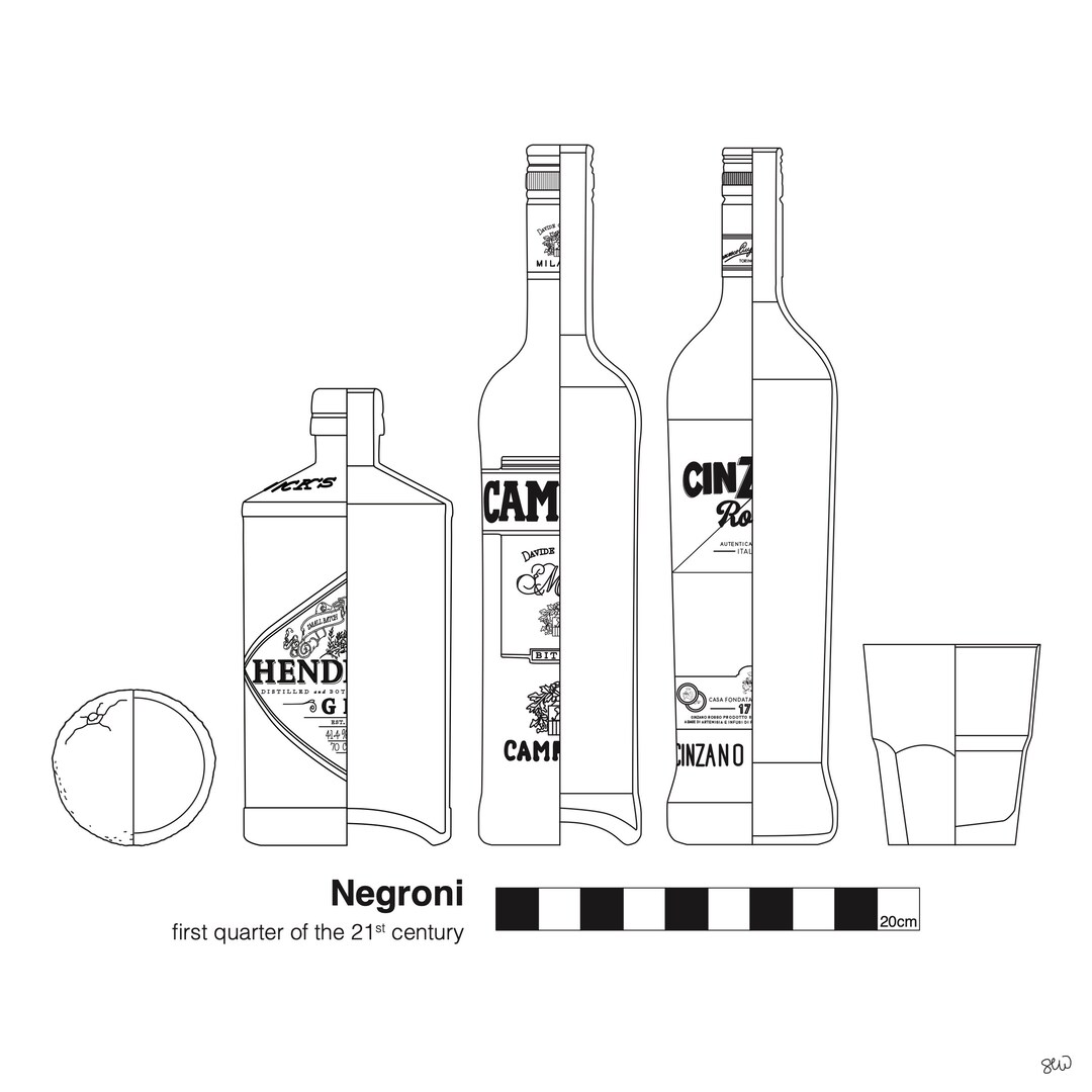 Negroni - Archaeological Drawing - Etsy