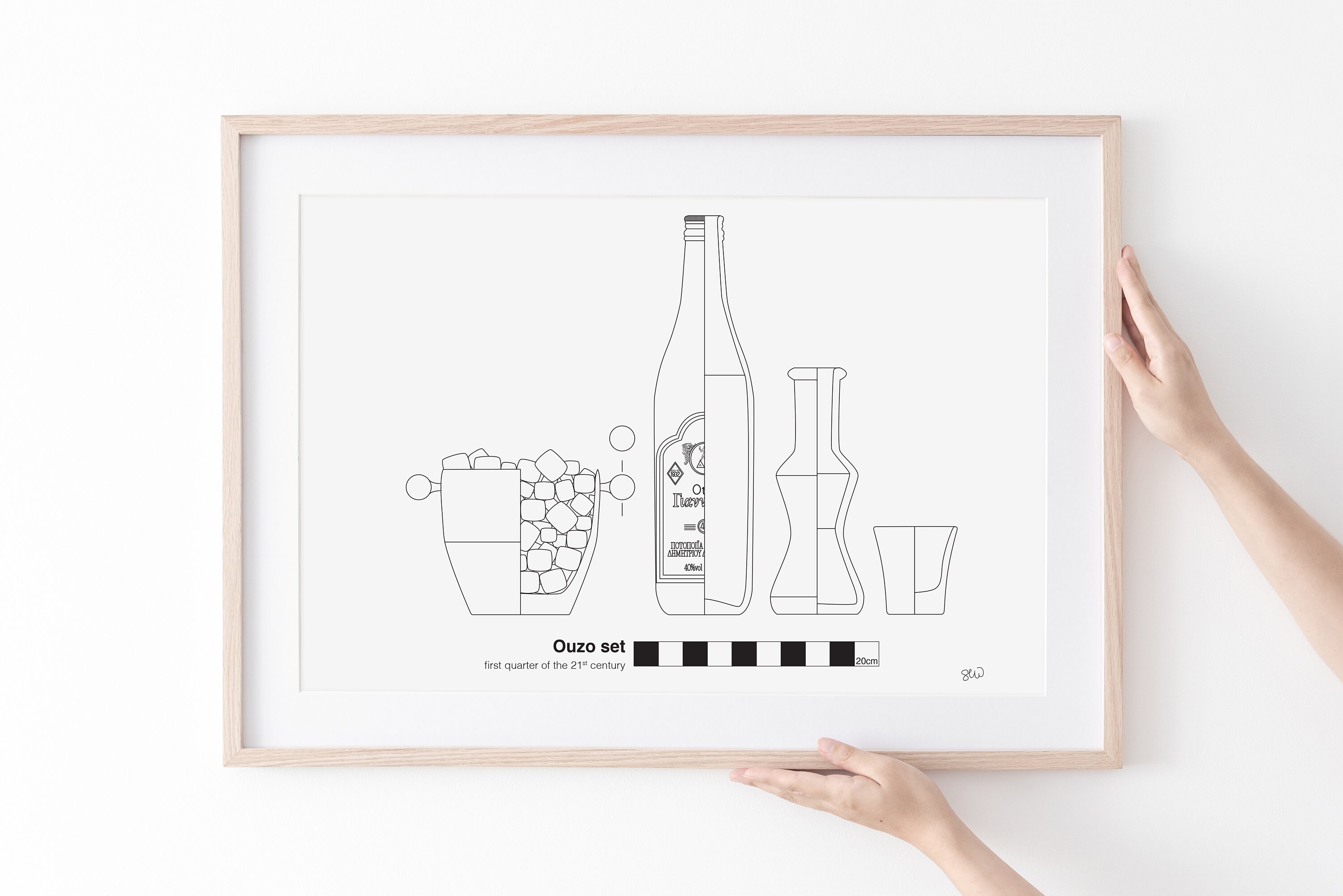 Ouzo Hour/set - Archaeological Drawing - Etsy