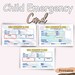 Editable Child Emergency Identification Card L Important Contact for ...