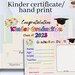 Editable Graduation Completion Certificate L Hand Print Craft L ...