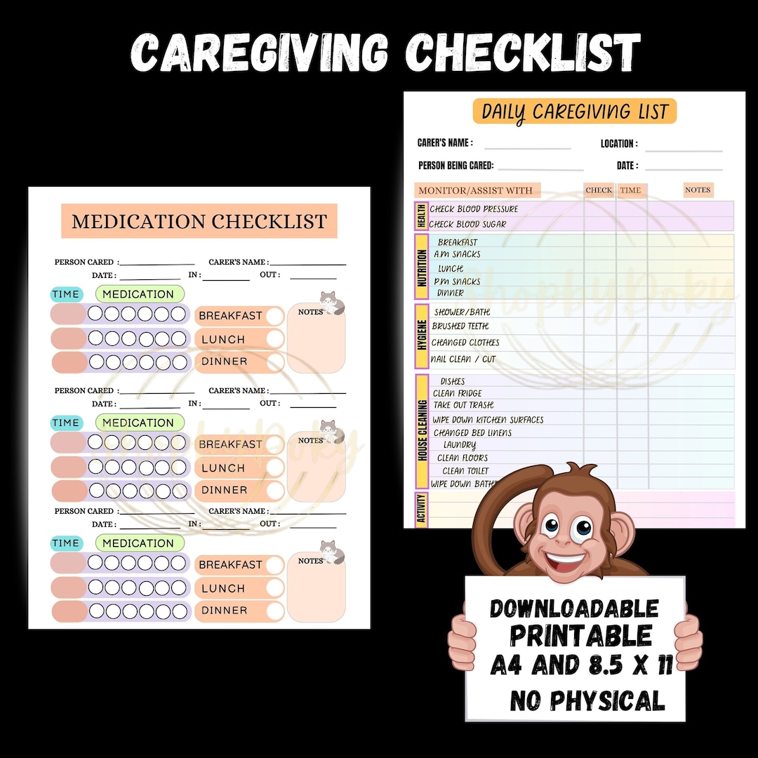 Elderly Caregiving Checklist-printable is Ideal for Caregivers and a ...