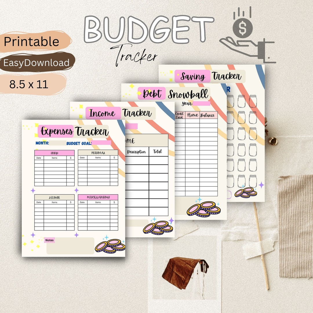 Budget Planner Printable - Expenses Tracker, Income Tracker, Saving ...
