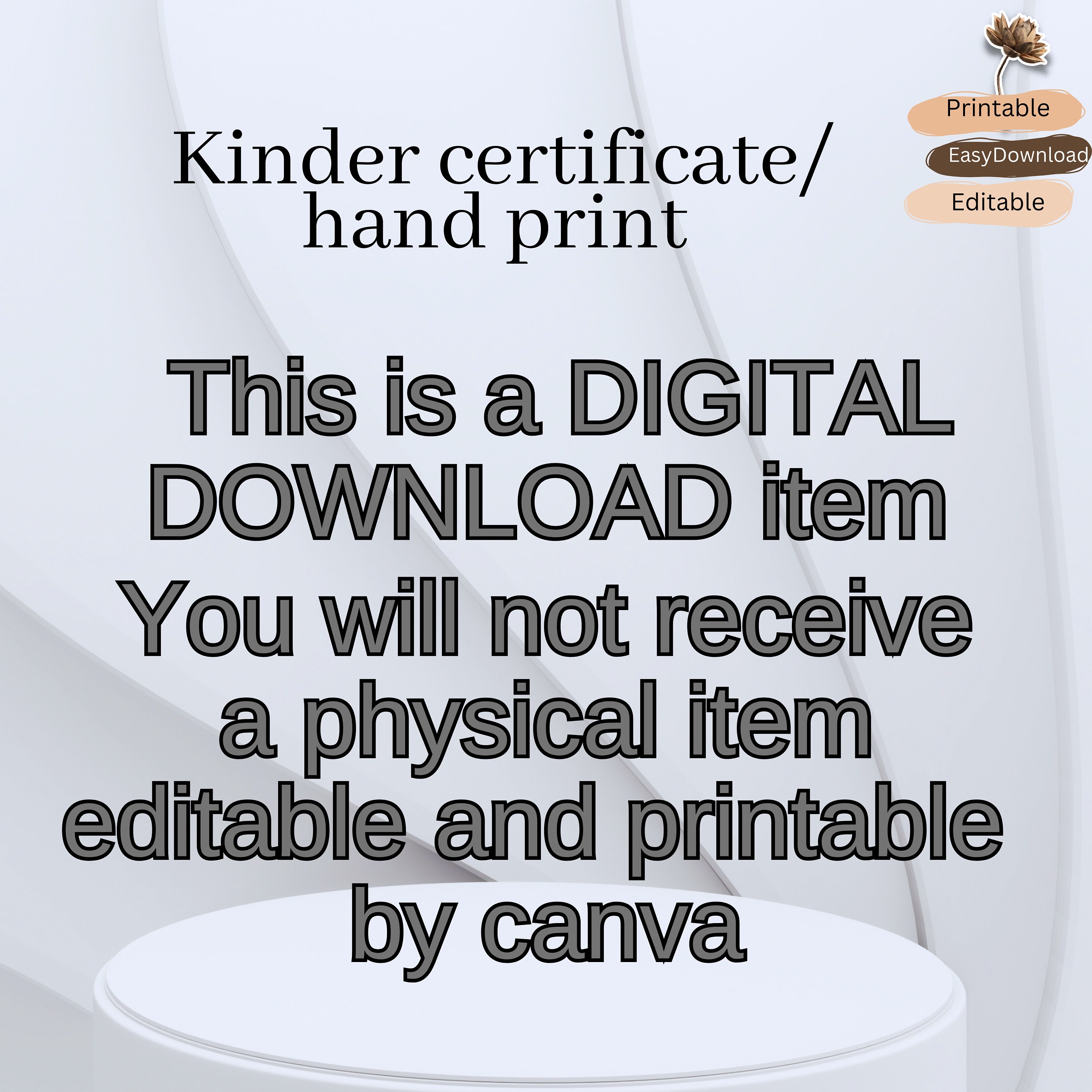 Editable Graduation Completion Certificate L Hand Print Craft L ...