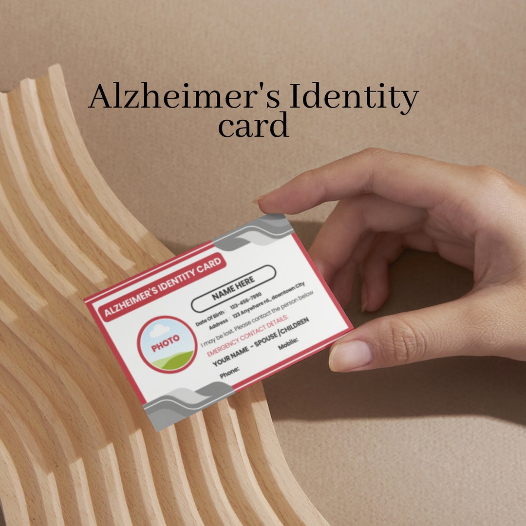 Editable Alzheimer Identity-alzheimer's Emergency Wallet Card ...