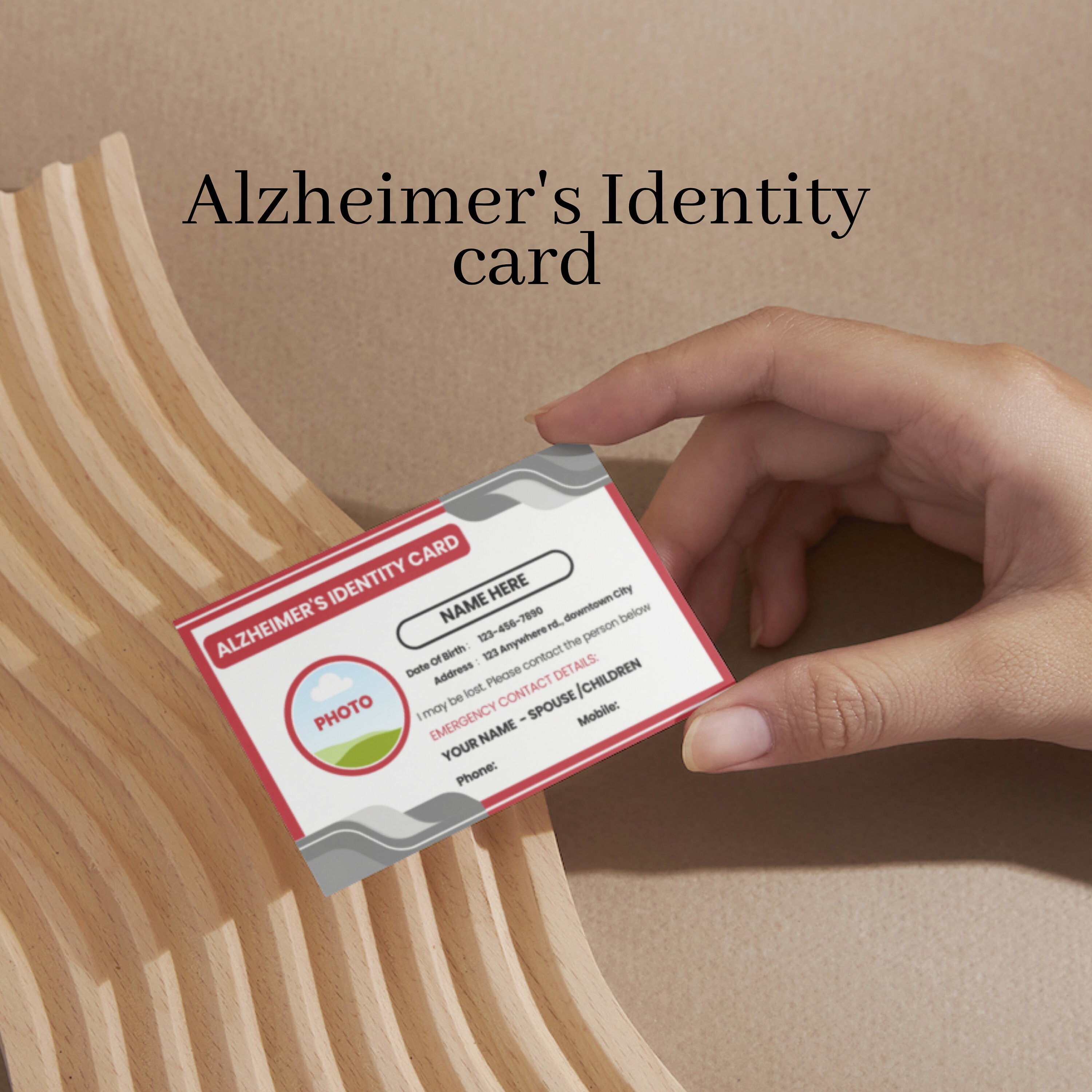 Editable Alzheimer Identity-alzheimer's Emergency Wallet Card ...
