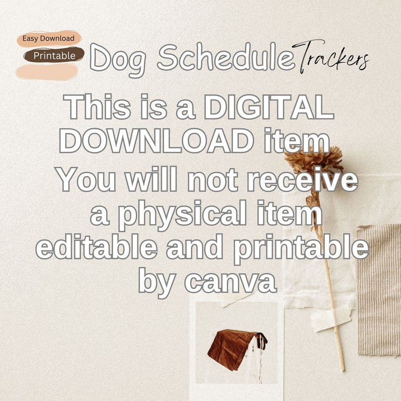 DOG SCHEDULE TRACKER- Dog Planner Printable , Medication Tracker, Pets ...