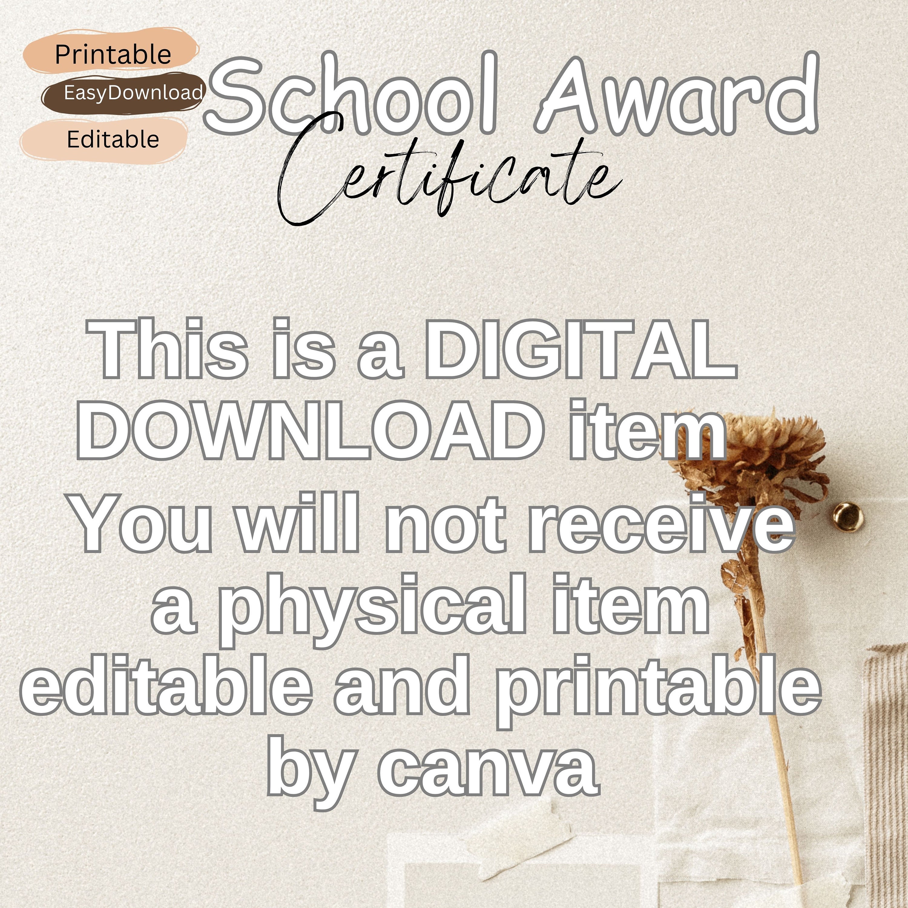 20 Award Editable Kids Year School Award Certificate. Editable and ...