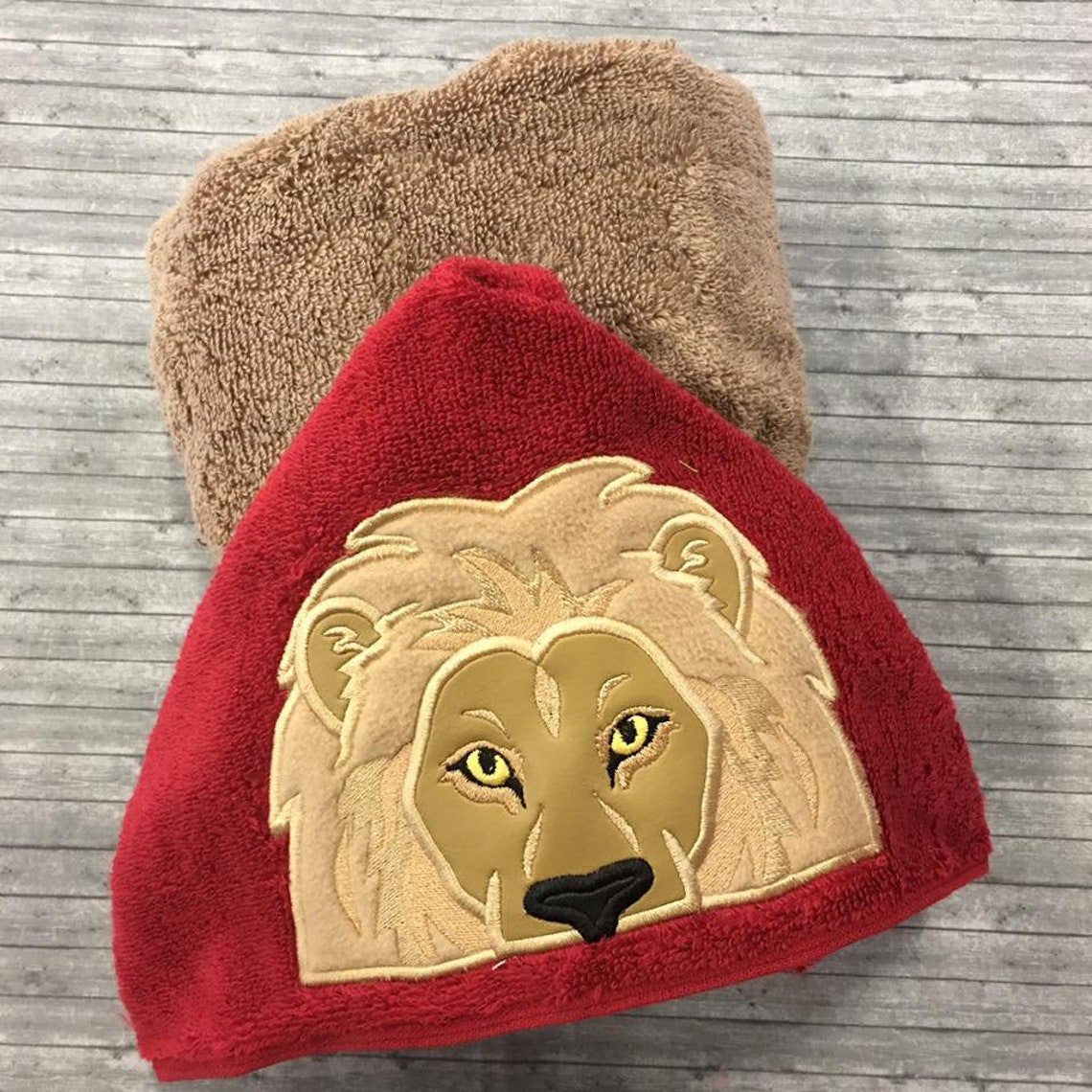 Lion Embroidered Hooded Bath Towel - Etsy