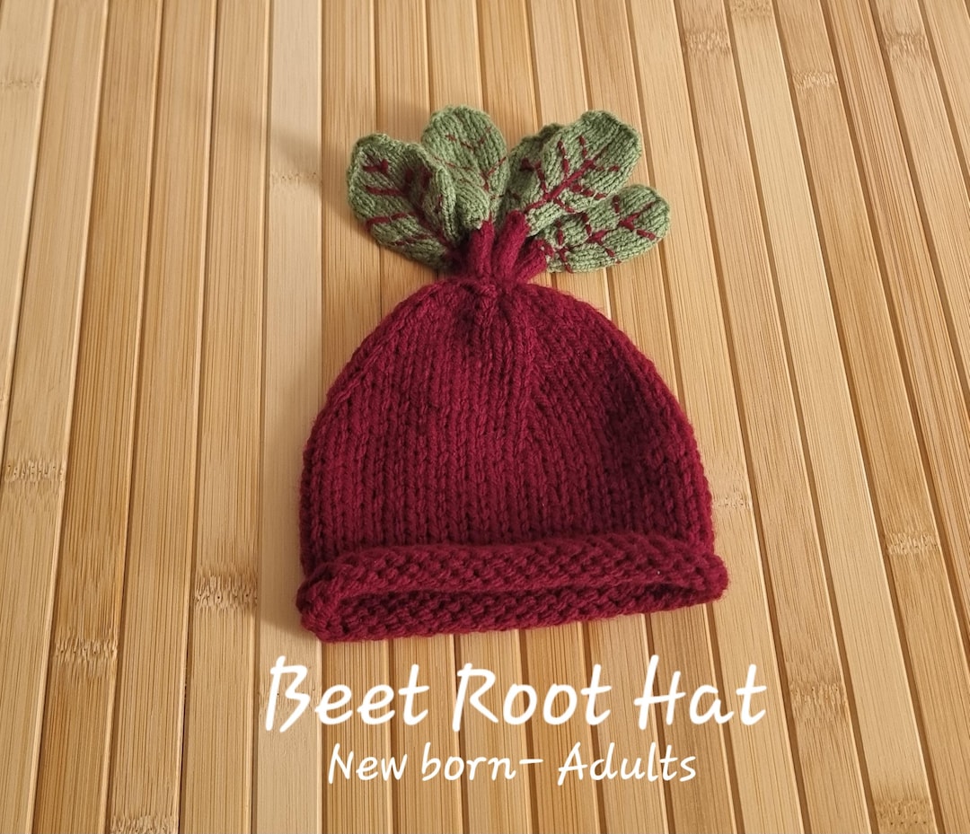 Beet Root Hat, Vegetable Knit Hat, Beet Root Hat, Veggies Knitted Hat ...
