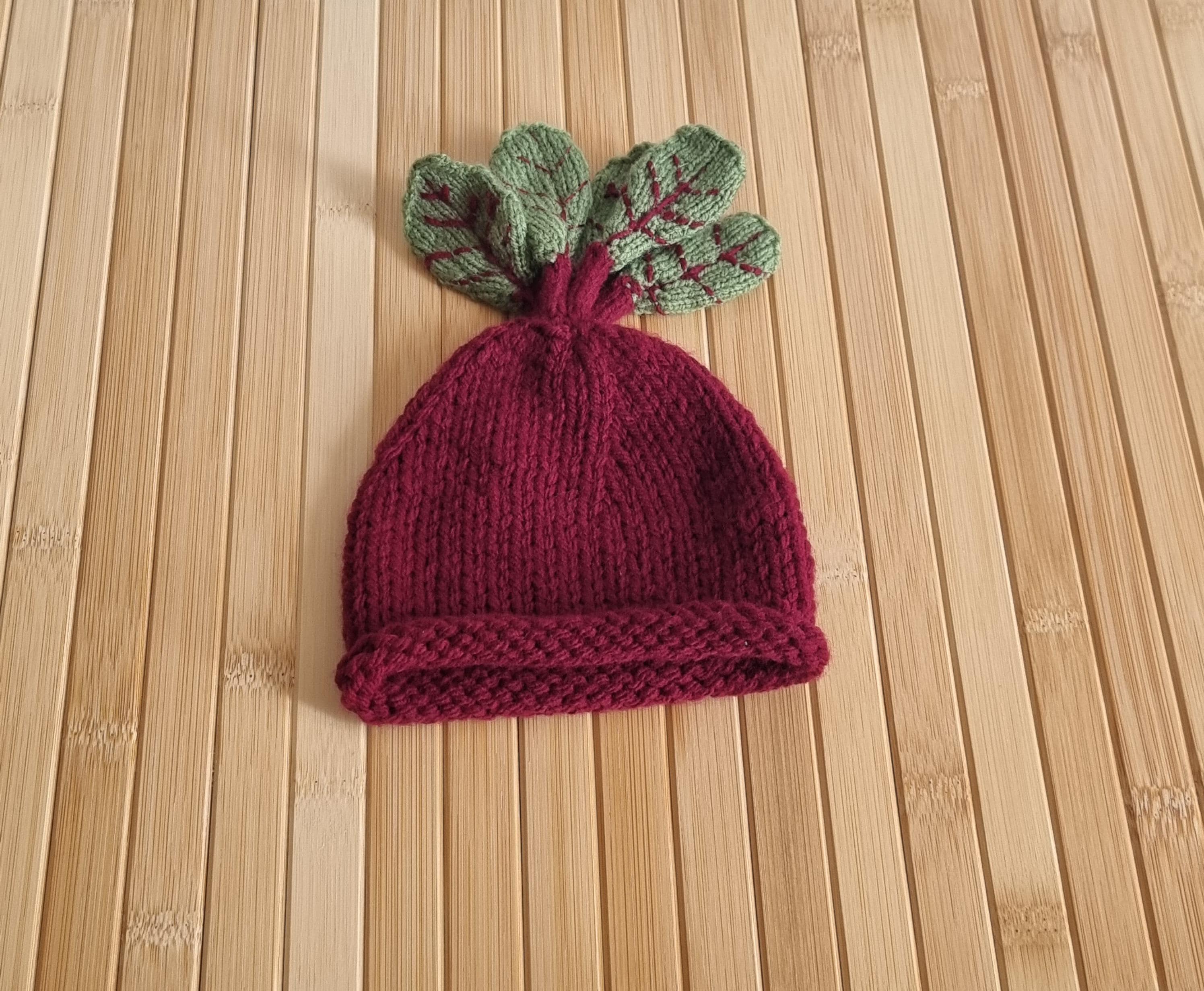 Beet Root Hat, Vegetable Knit Hat, Beet Root Hat, Veggies Knitted Hat ...