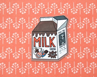 Milk Carton Sticker | Etsy