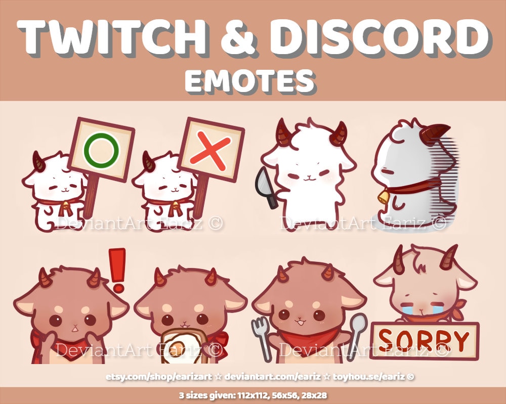 Twitch Discord Emotes Pack 8 Goat Emotes - Etsy Canada