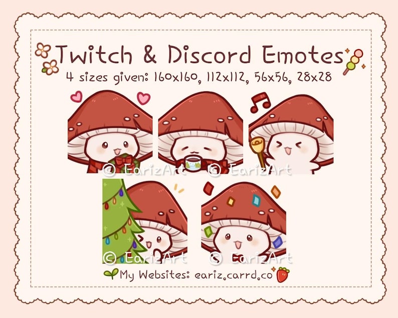Twitch | Discord Emotes Pack (5) | Winter Christmas Holiday Cute ...