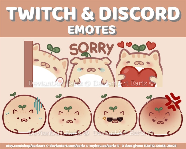 Twitch Discord Emotes Pack 7 Fat Cat | Etsy