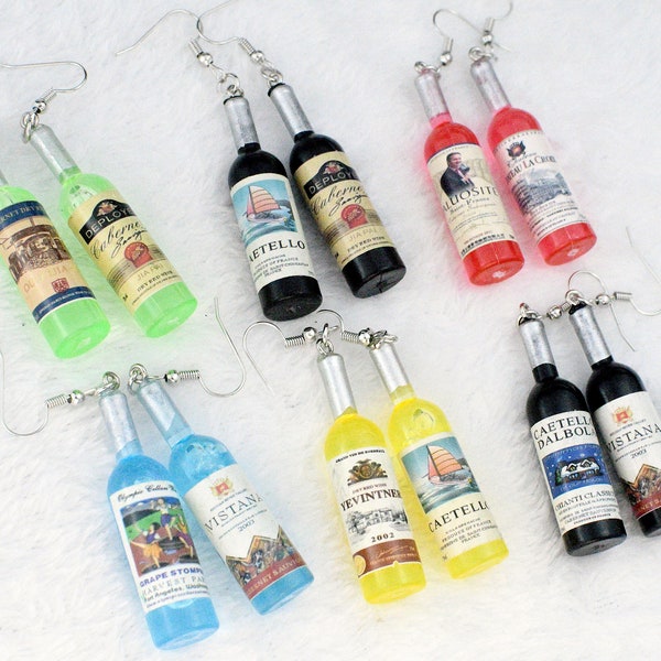 Wine Bottle Earrings - Etsy