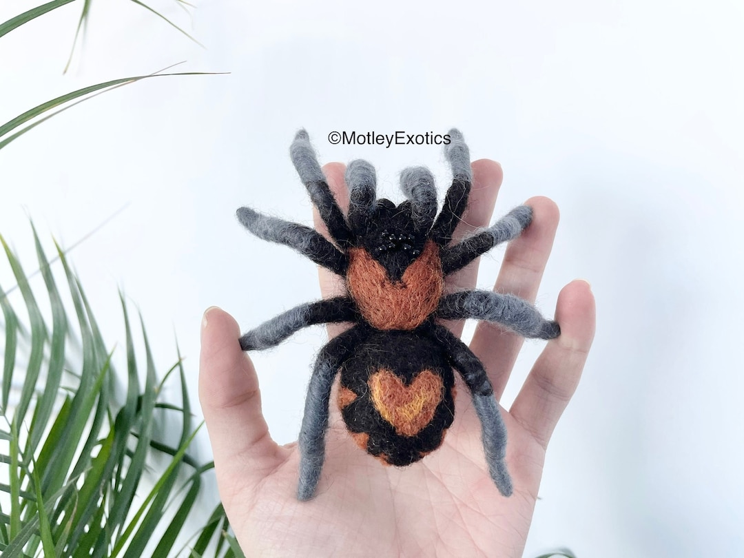 Needle-felted Creatures Love Heart Butt Tarantula Cyriocosmus Elegans ...