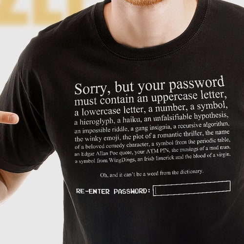 Funny Cyber Security Password Unisex T-shirt - Etsy