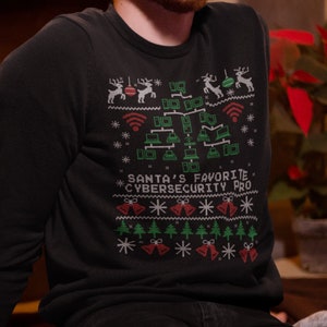 Santa's Favorite Cybersecurity Pro Funny Ugly Christmas Jumper Sweater ...