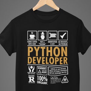 Python Developer Programmer Funny Coder's T-shirt - Etsy