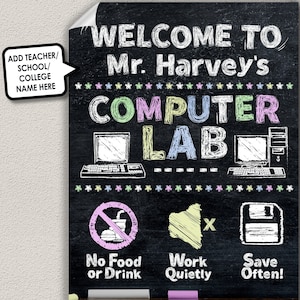 Computer Lab School Poster Classroom Poster Computer Lab Rules Custom ...