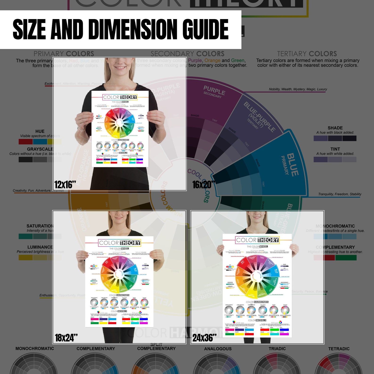 Color Theory Color Wheel Poster Graphic Designer Cheat Sheet - Etsy