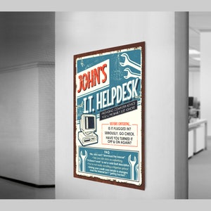 IT Helpdesk Retro Tech Support Funny Poster Gift Decor - Etsy