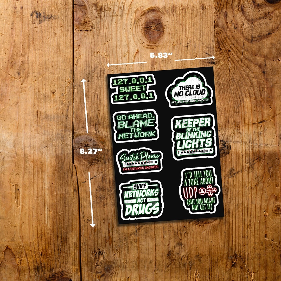 Network Engineer Admin Funny Laptop Sticker Pack Gift for IT Tech ...