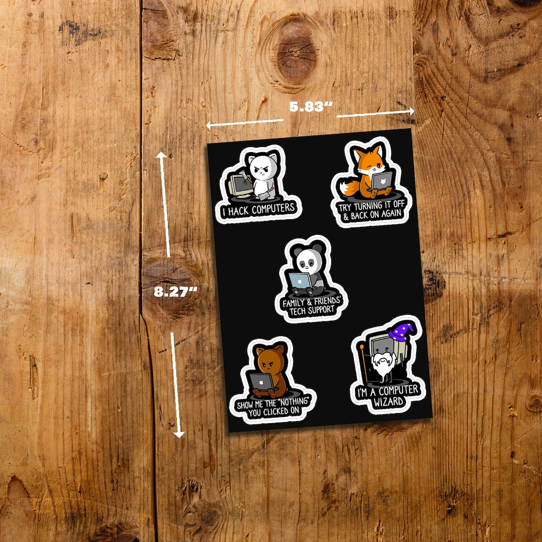 Tech Support IT Guy Tech Humor Laptop Sticker Sheet - Etsy