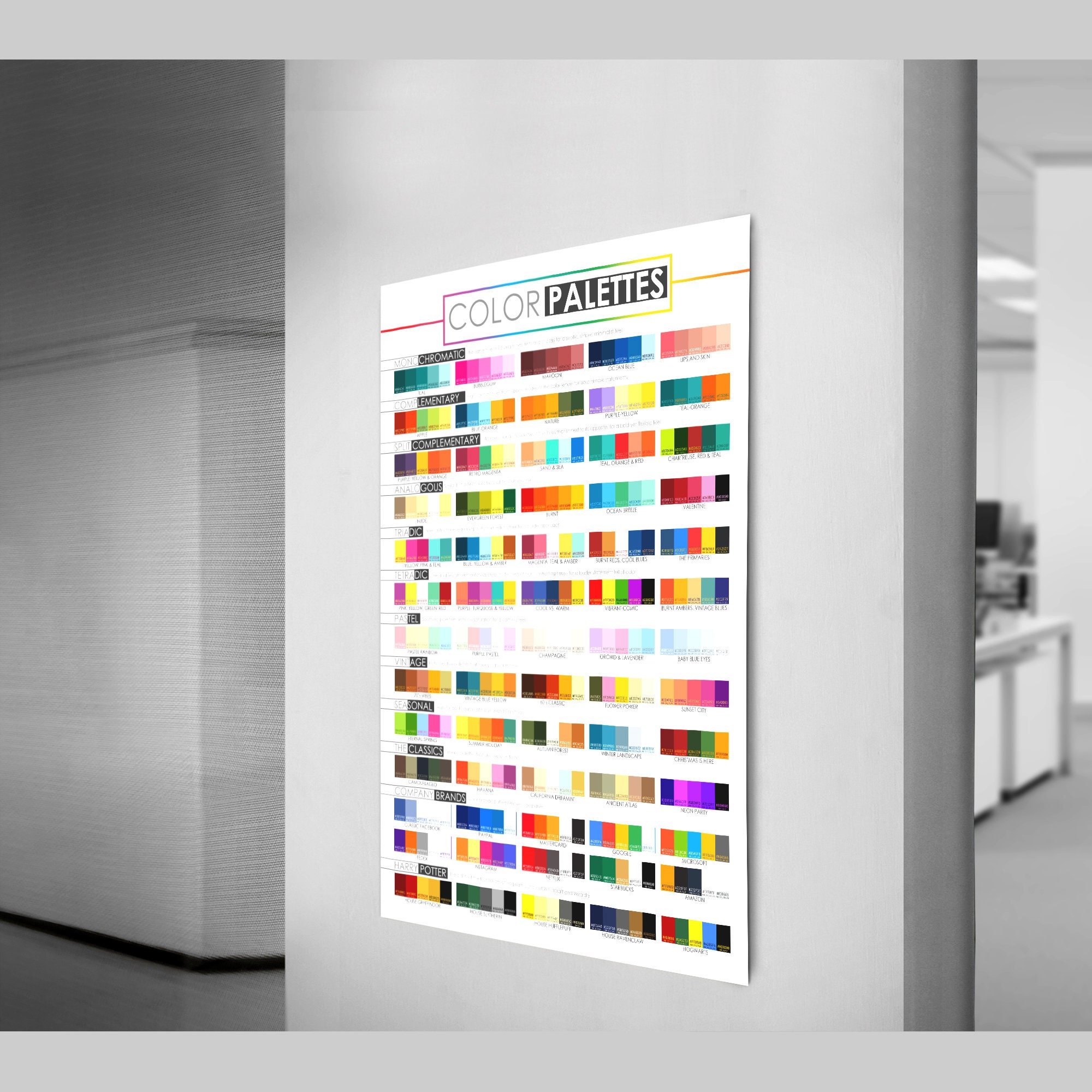 Color Theory & Palettes Poster Prints: UX Design Color Wheel (digital ...