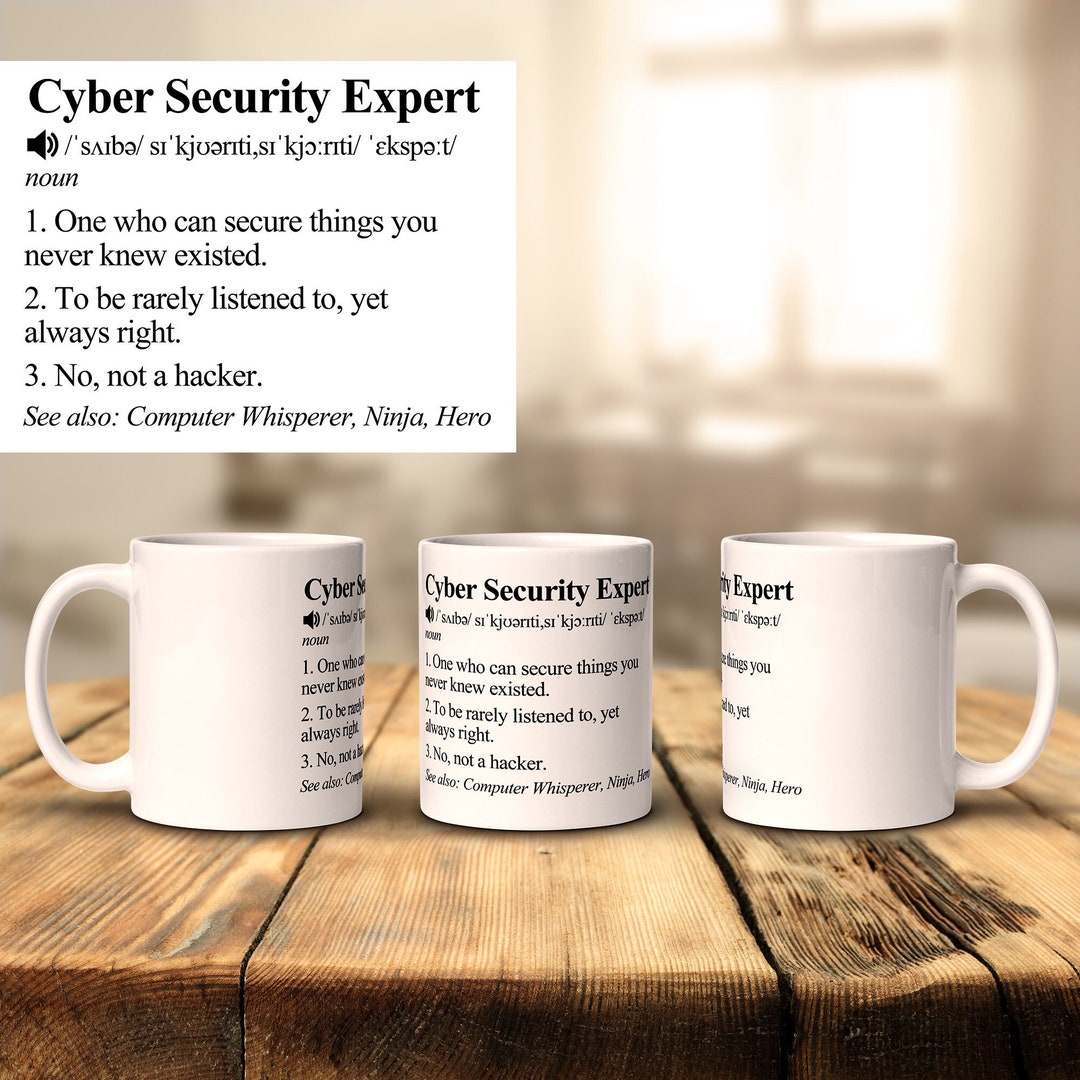 Cybersecurity Infosec Cyber Expect Dictionary Coffee Mug - 11oz or 15oz ...