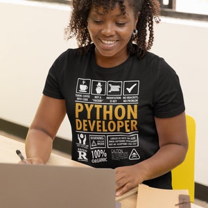 Python Developer Programmer Funny Coder's T-shirt - Etsy