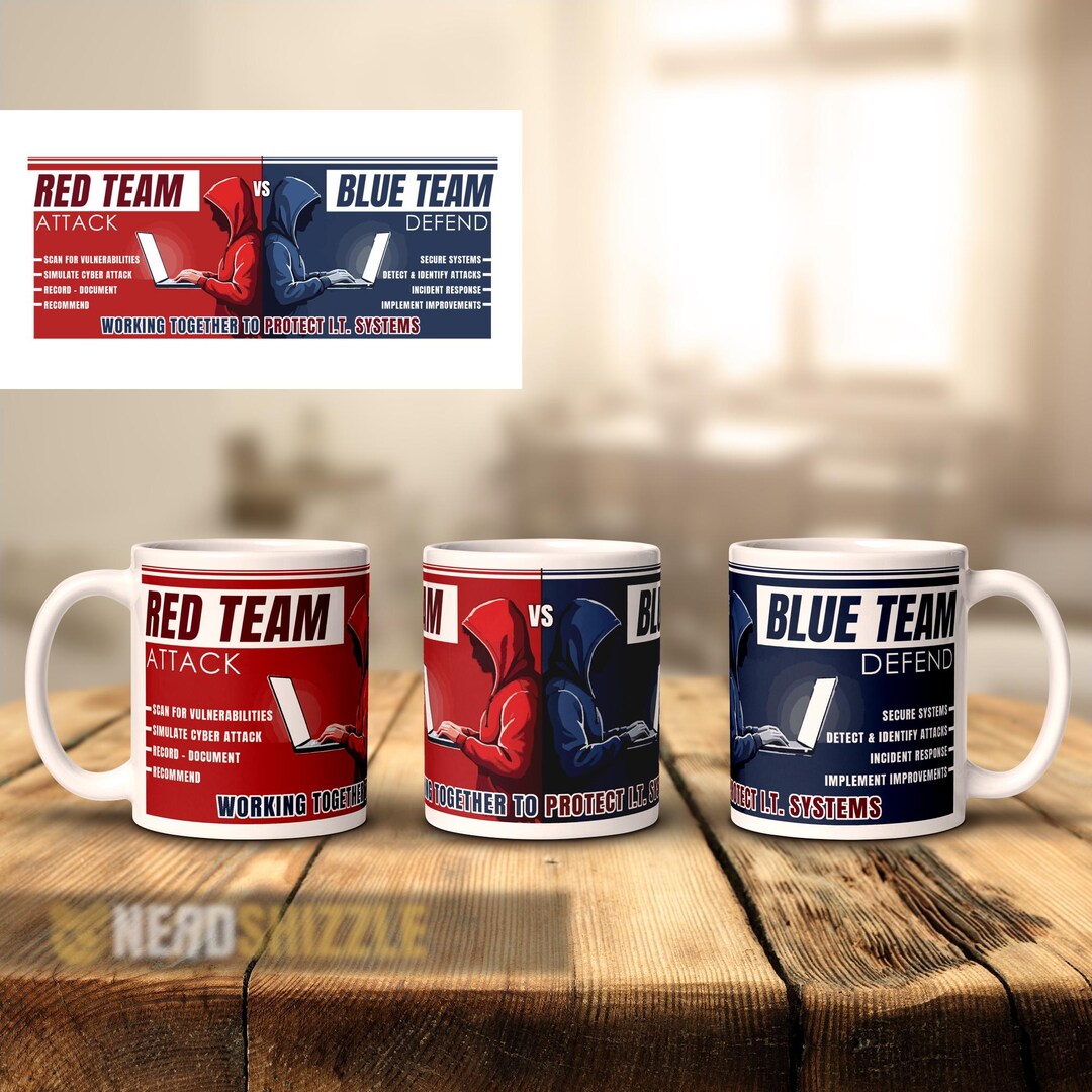 Hacker Mug - Red Team Blue Team Cybersecurity Coffee Mug - Etsy