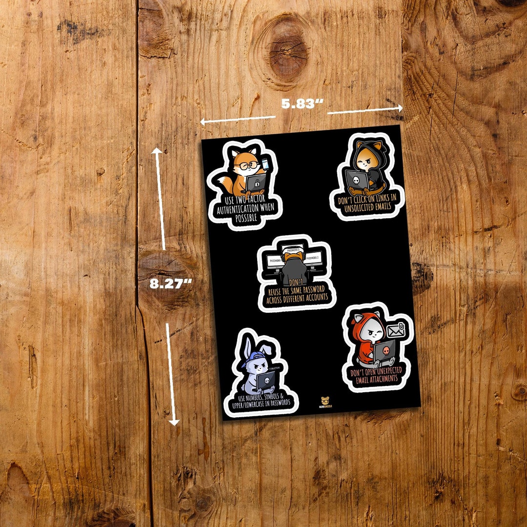 Internet Safety Tips Cybersecurity Sticker Bundle - Cute Cybersecurity ...