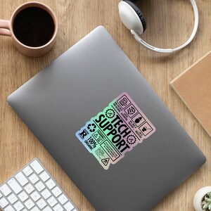 Tech Support, IT Technician, IT Helpdesk Holographic Vinyl Sticker 5.5 ...