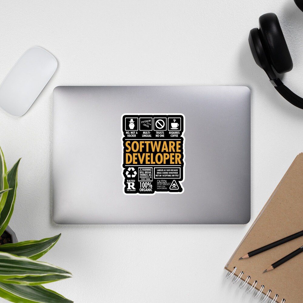 Software Developer Programmer not A Hacker Vinyl Sticker 5.5 - Etsy