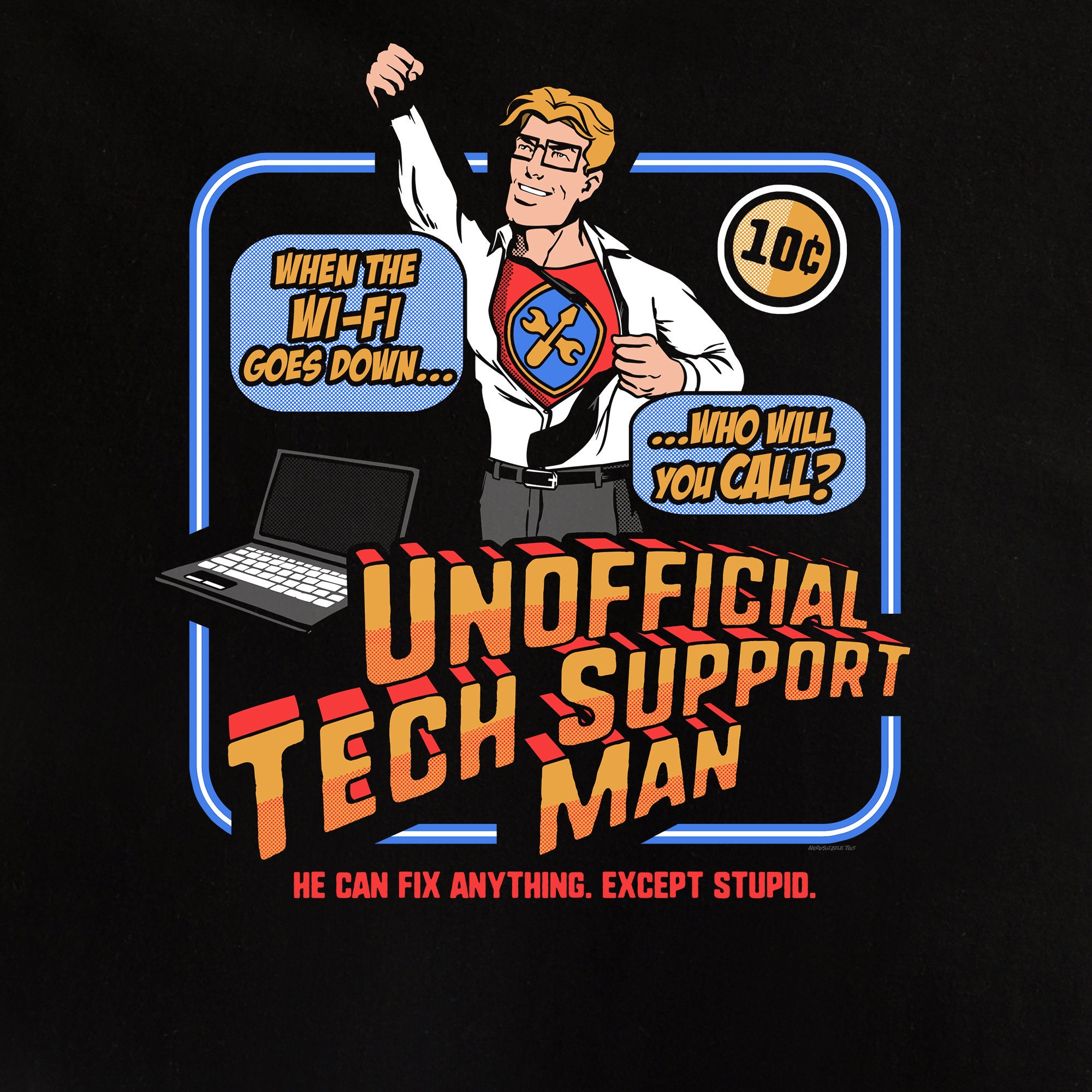 The Tech Support Man Superhero Funny T-shirt - Etsy