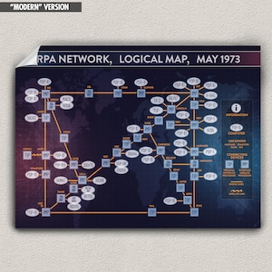 ARPA Network Logical Map, May 1973 Poster Wall Art Tech Support Gift - Etsy