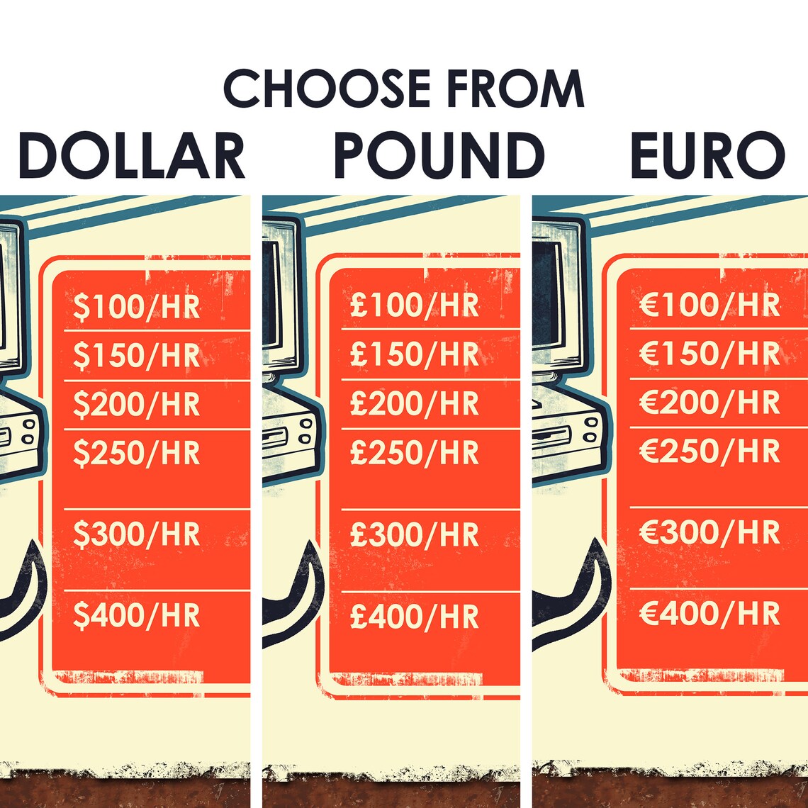 Computer Repair Hourly Rate Funny Poster Wall Art Gift for IT Tech ...